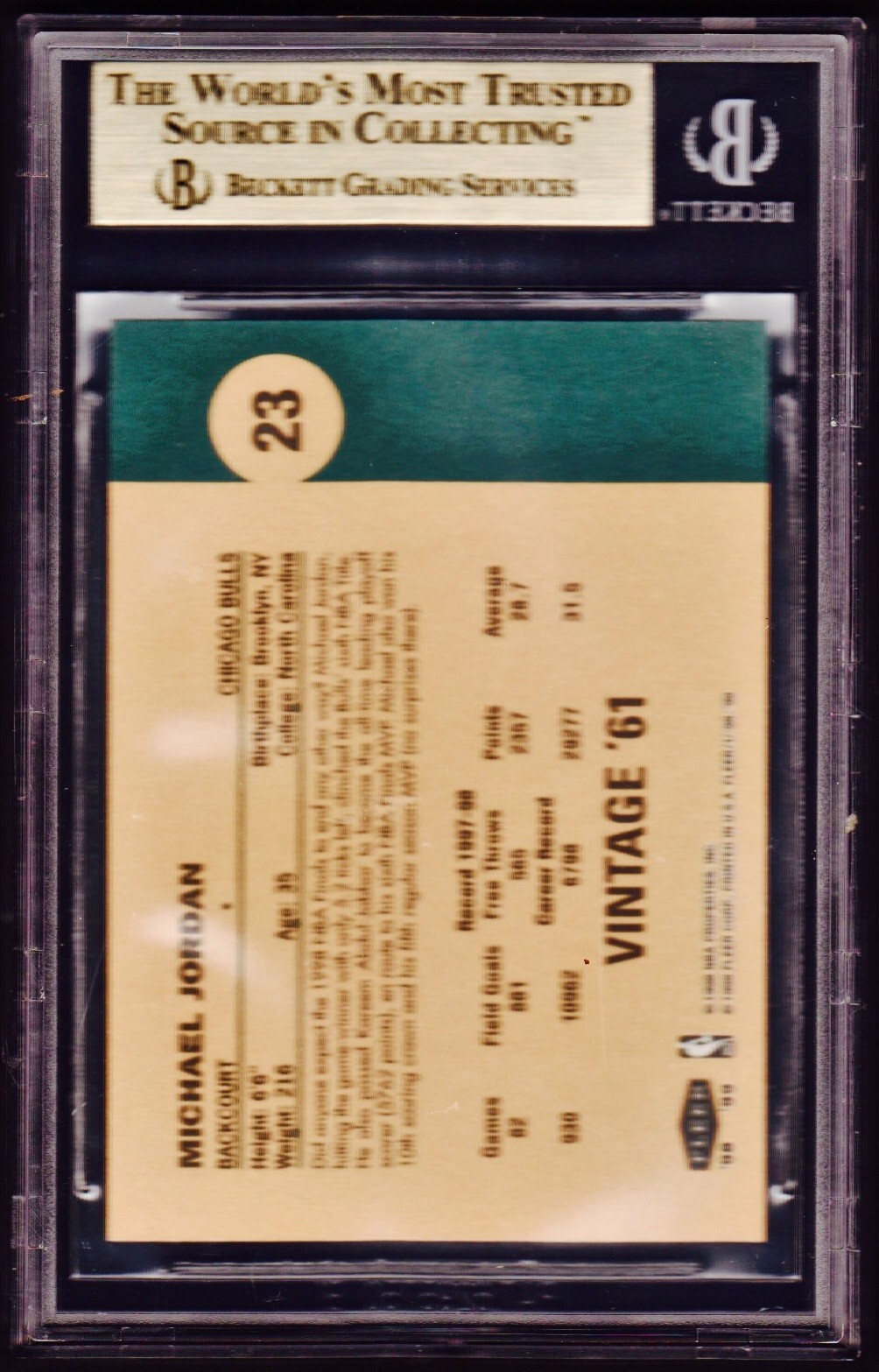 1998-99 FLEER VINTAGE '61 MICHAEL JORDAN #23. *BGS GEM MINT 9.5 | eBay