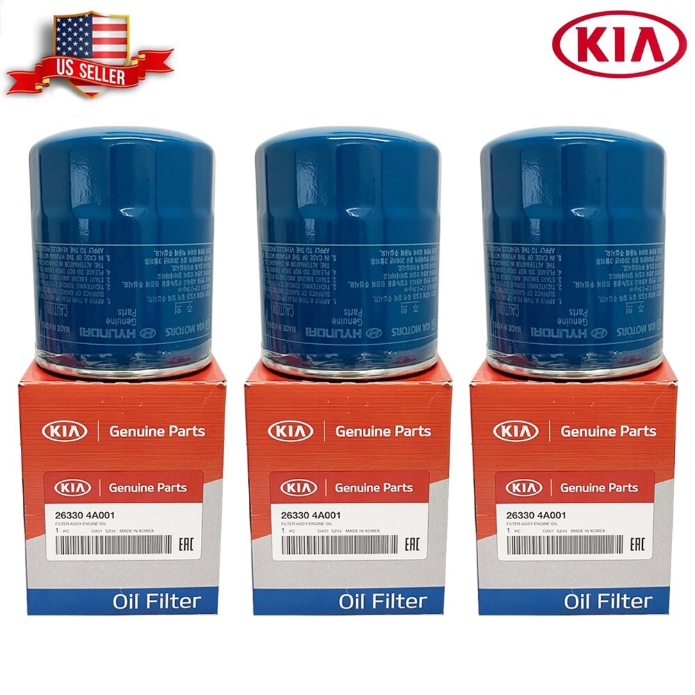 3 Pack Genuine Kia Engine Oil Filter 26330-4A001 Sorento CRDi & 2.5 | eBay