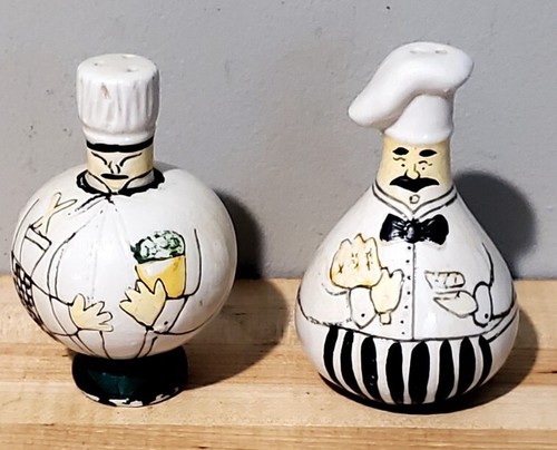 Vintage Pottery Fat Chefs Salt and Pepper Shakers | eBay