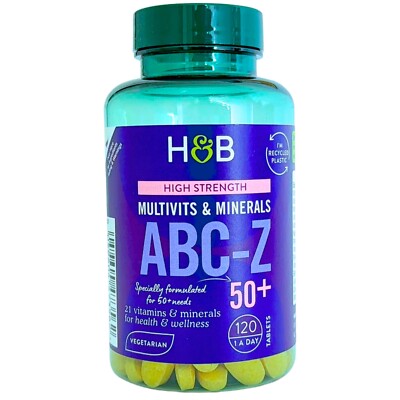 Holland & Barrett ABC-Z Age 50 + Multivitamins Minerals Vegetarians ...