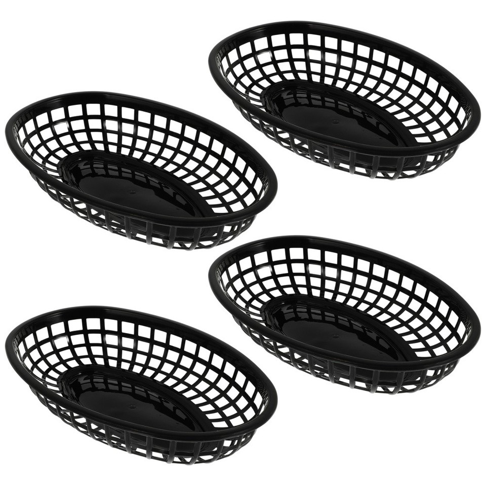 4 Pcs Sandwich Basket Food Storage Plastic Tray Baskets for Serving ...