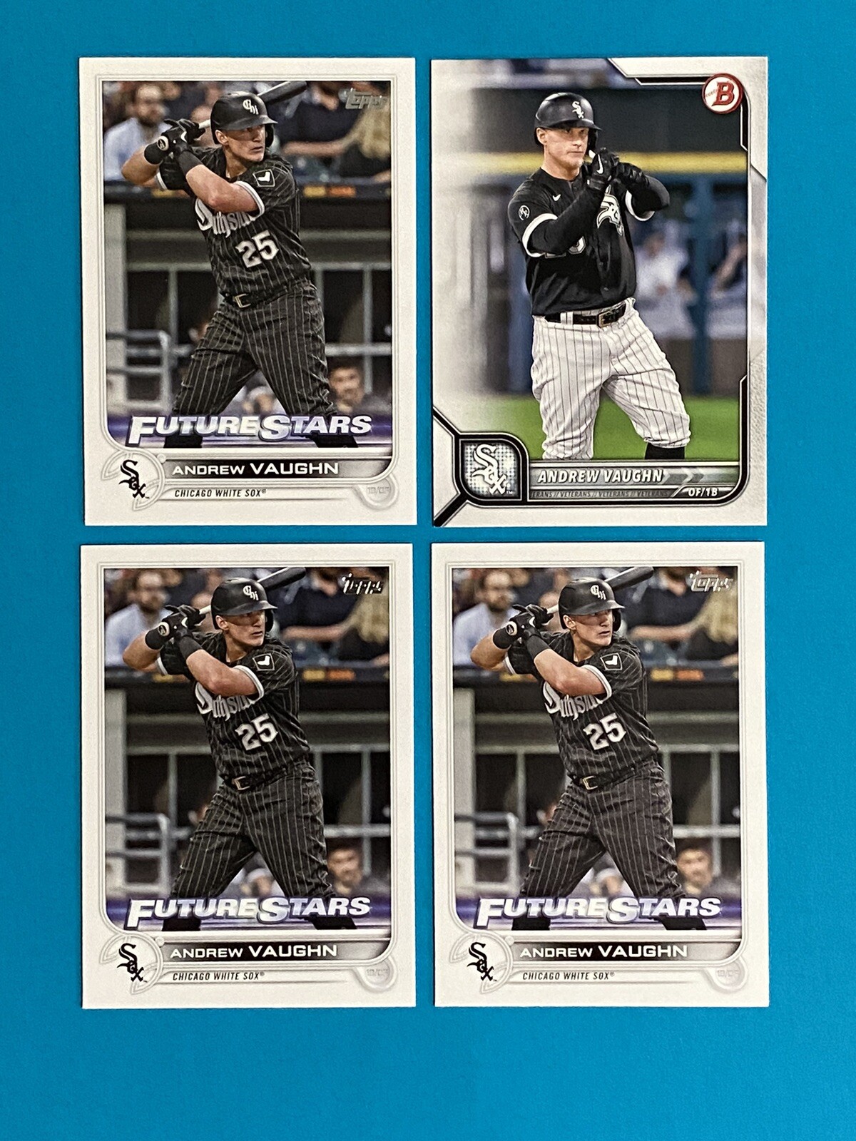 Andrew Vaughn 2022 Topps Future Stars card Lot #120 + 2022 Bowman #22 ...