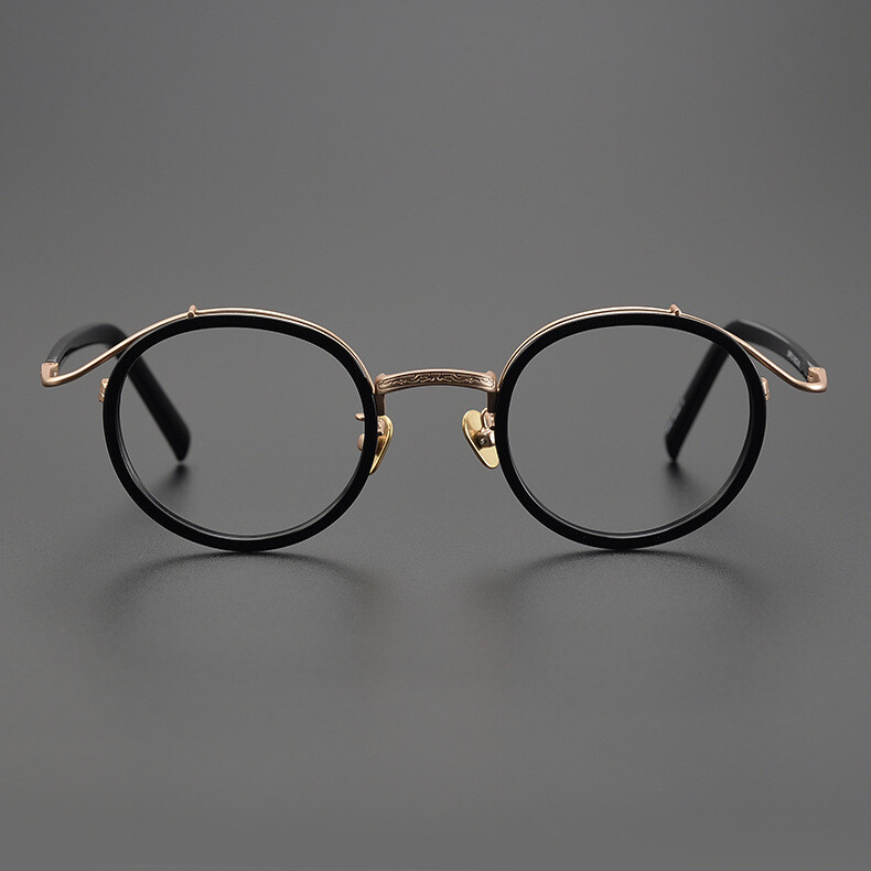 Japanese Round Eyeglass Frames Retro Hand Made Glasses Acetate+titanium ...
