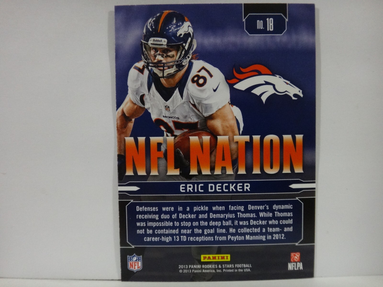 2013 Rookies and Stars NFL Nation Denver Broncos Football Card #18 Eric ...