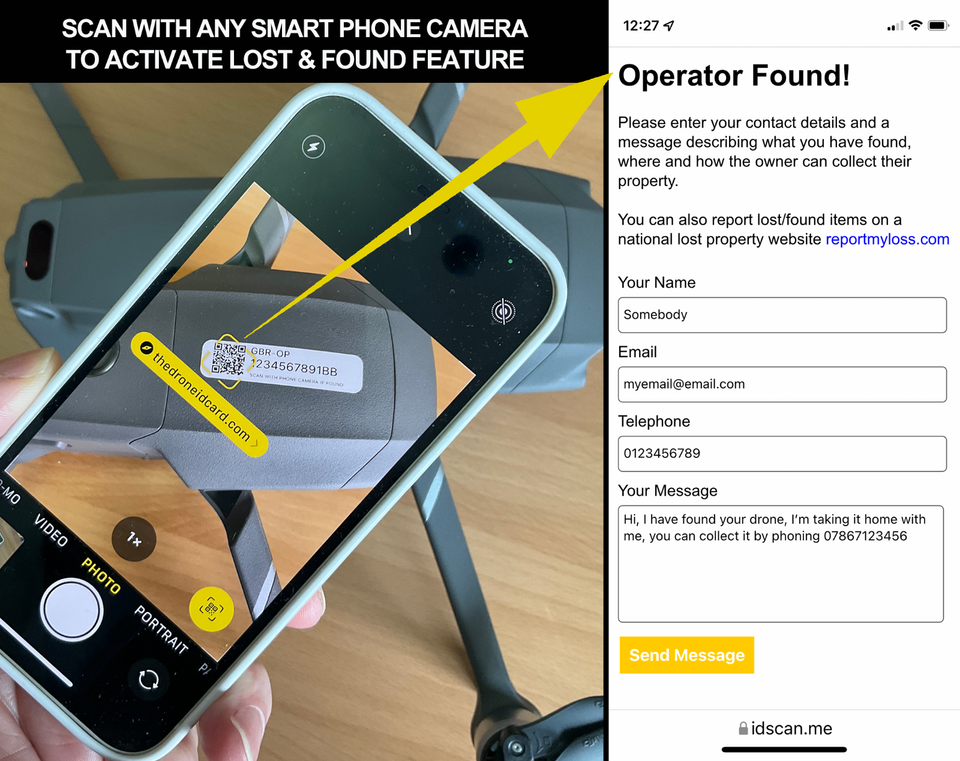 Drone Stickers & Drone Card - CAA Flyer ID Card + 5 x Drone Operator QR ...