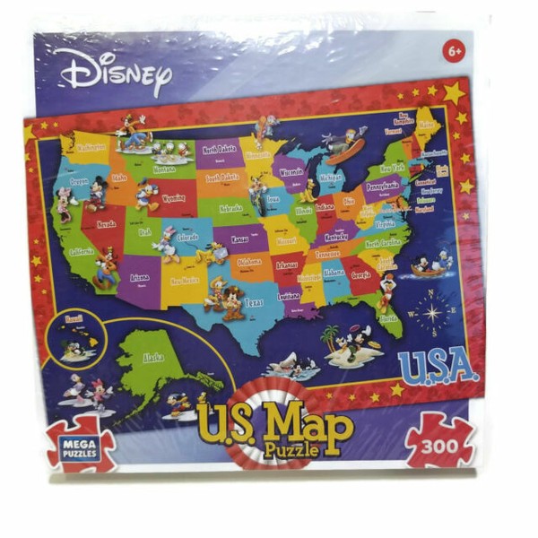 Mega Puzzles USA Disney Map 300 Piece Puzzle for sale online | eBay