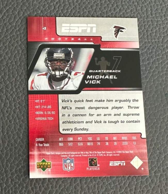 2005 Upper Deck #4 Michael Vick Atlanta Falcons ESPN | eBay