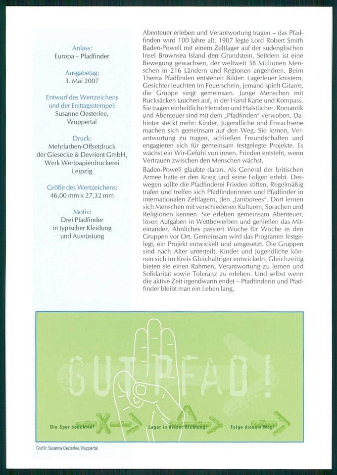 GERMANY FDS ETB 2007/18 EUROPA CEPT BOY SCOUTS | eBay