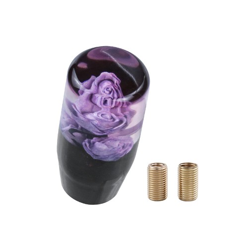 VIP 10CM JDM Clear Purple Real Flowers Manual Car Gear Shift Knob Lever ...