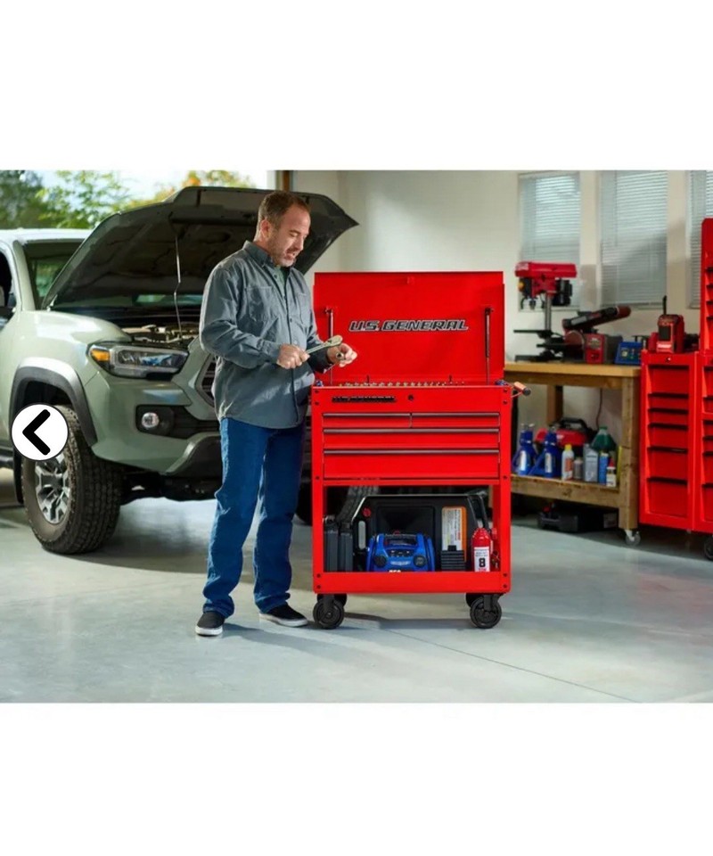US General 4 Drawer Mechanics Cart - Red | eBay