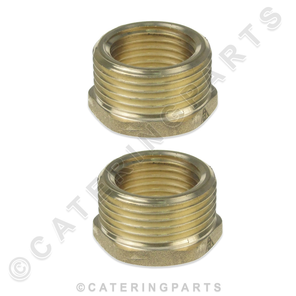 PACK 2 x BSP HEX REDUCING BUSH 3/4" x 1/2" THREAD PIPE ADAPTOR REDUCER ...