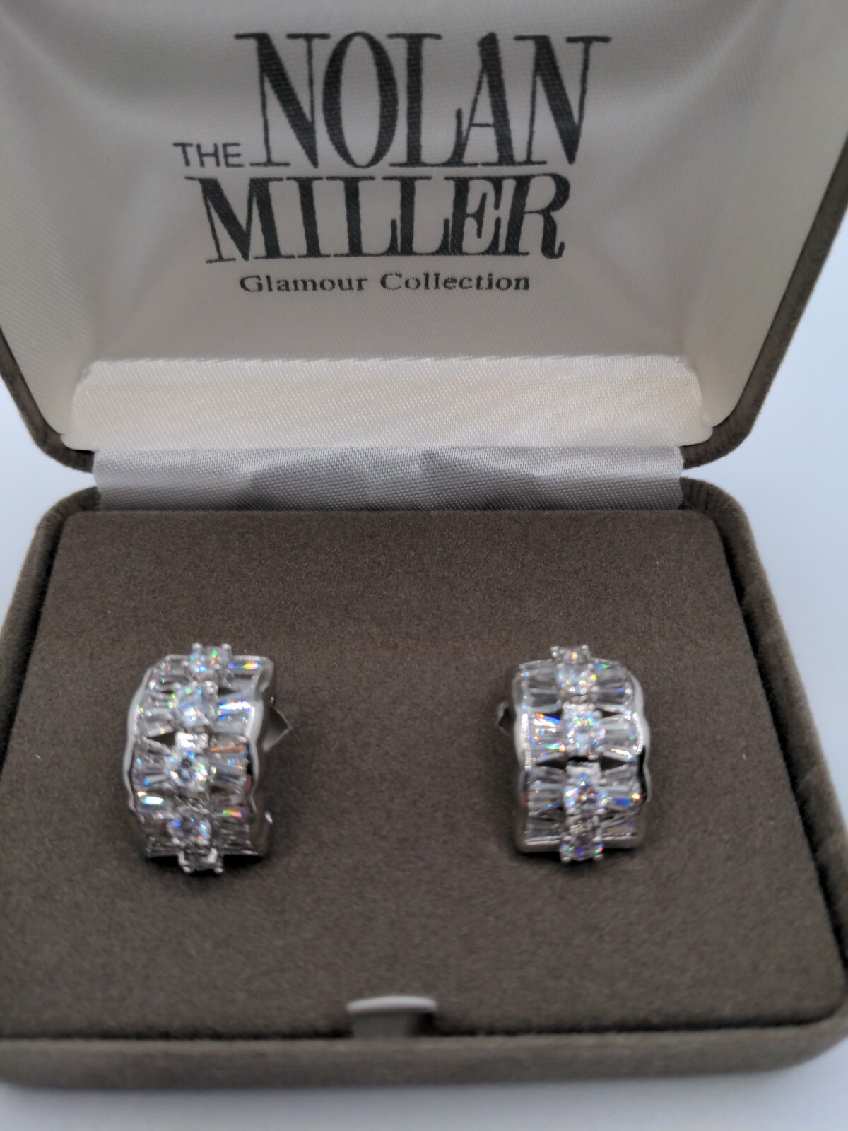Nolan Miller 2008 Glamour Collection Silver Tone With White Crystal ...
