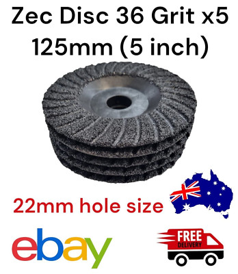 ZEC Disc 125mm x 22mm Abrasive Silicon Carbide 5 pack | eBay Australia