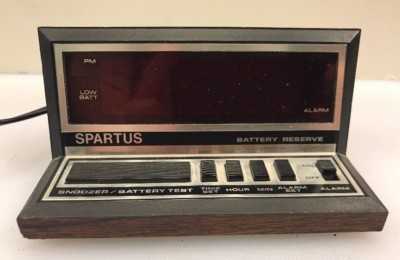 Spartus Electronic Digital Alarm Clock Apollo Model 1140 WoodGrain ...