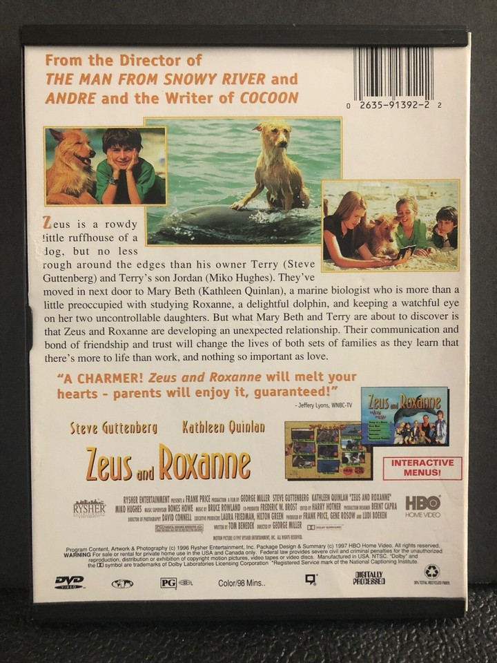 Zeus and Roxanne (DVD, 1997) - Steve Guttenberg, Kathleen Quinlan ...