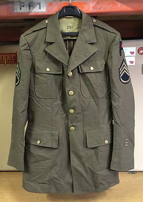 GENUINE US ARMY WW2 UNIFORM JACKET COAT WOOL OD DATED 1942 EX COND ...
