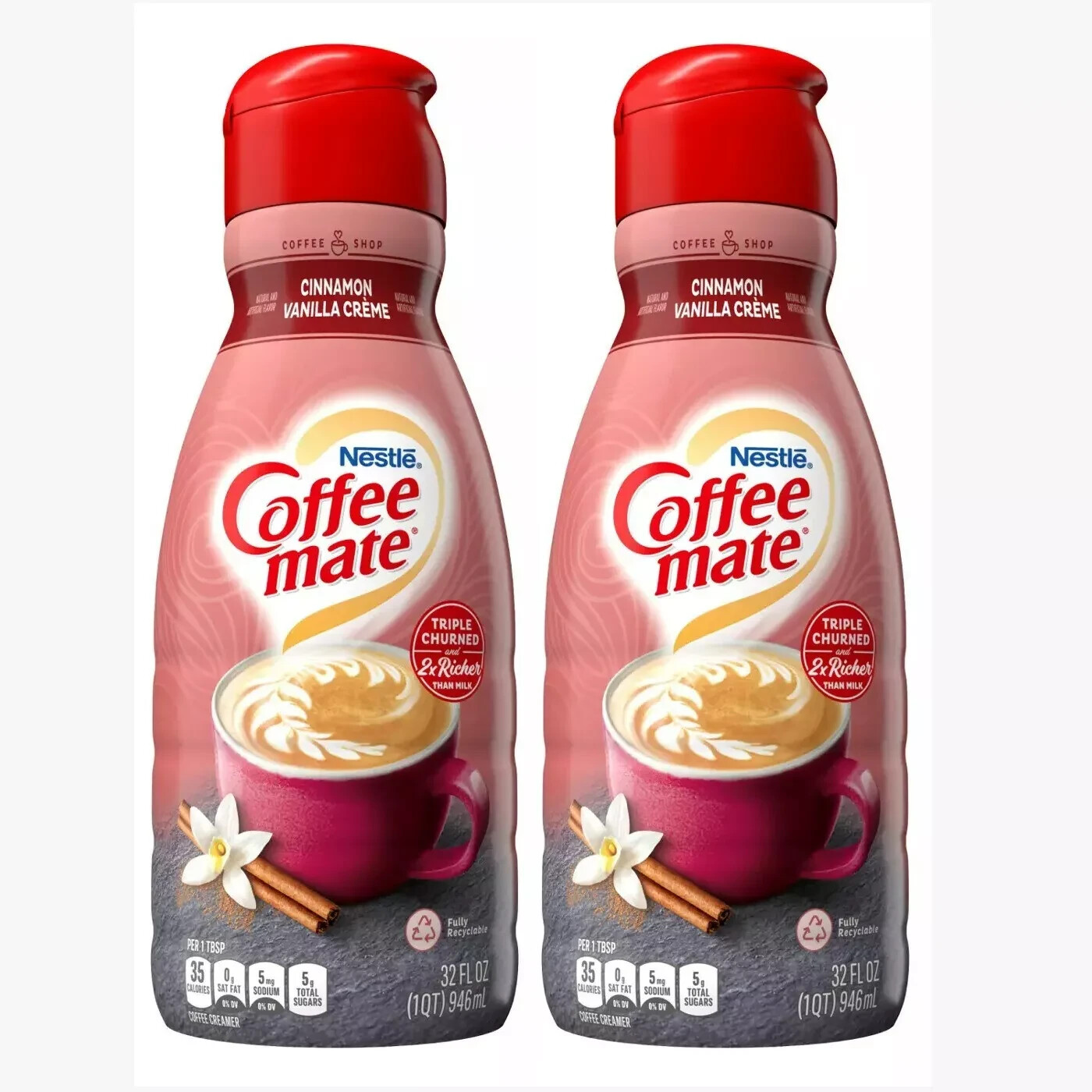 Nestle Coffee Mate Duo Cinnamon Vanilla Liquid Coffee Creamer 32oz pack of 2 | eBay