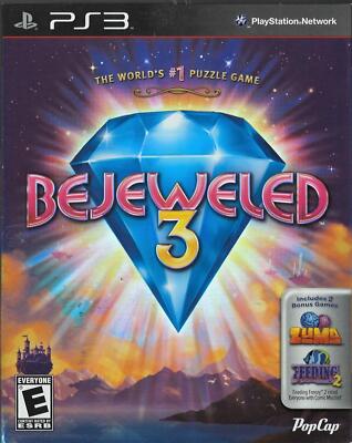 Bejeweled 3 (with Zuma & Feeding Frenzy 2) PS3 (Brand New Factory Sealed US Vers | eBay
