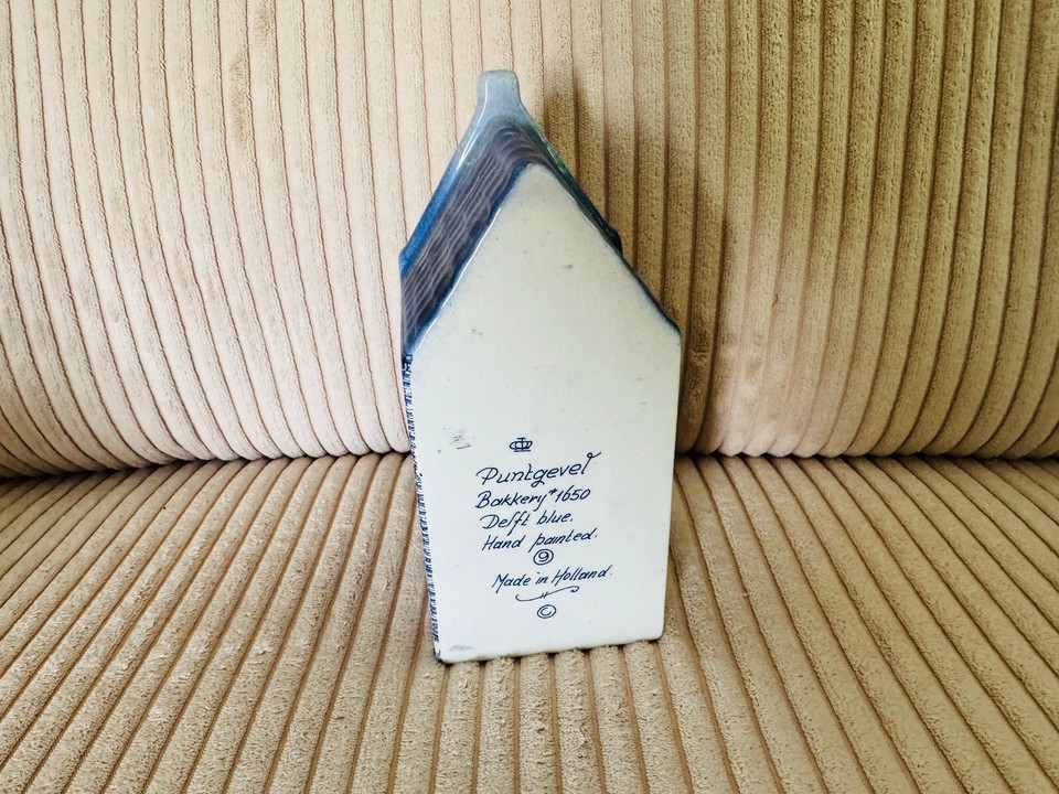 Old Vtg Delft Blue Handpainted Building LOT Clothing Store Bakery Dutch ...