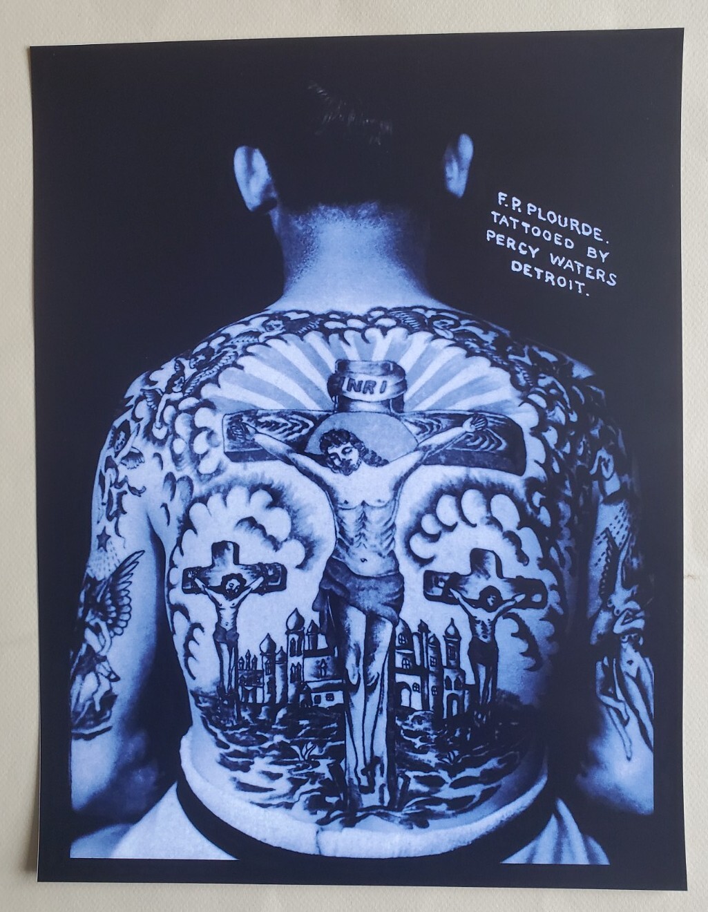 1920s antique percy waters detroit tattooed man tattoo photo 11x14 pro ...