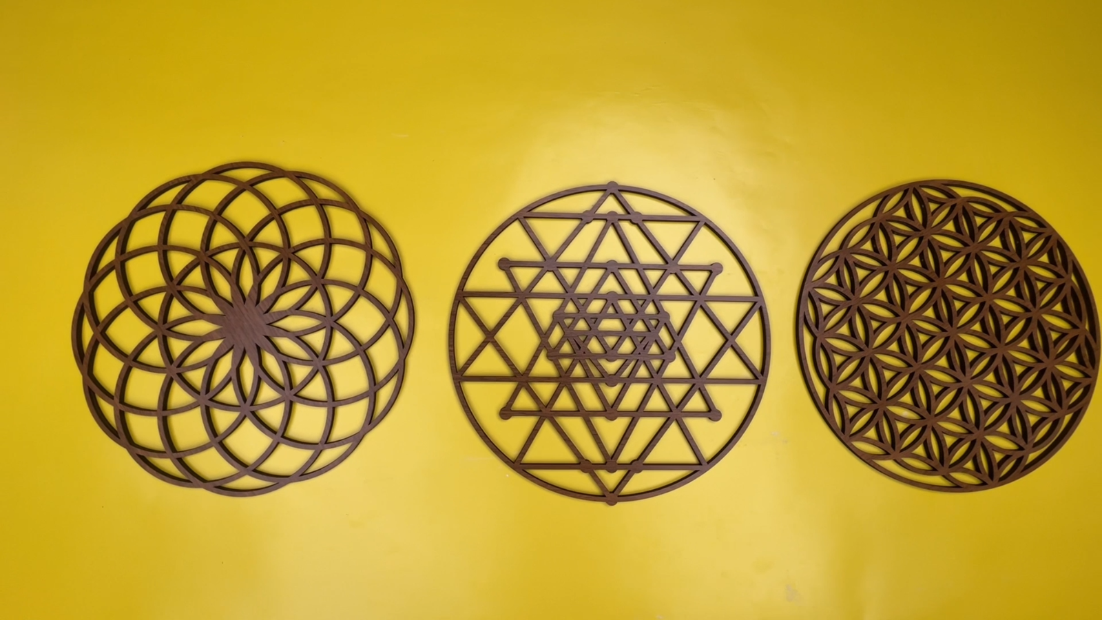 Sacred Geometry Wood Wall Art Decor, Geometric Mandala Wooden Wall ...