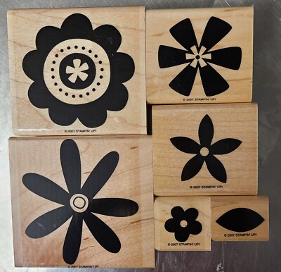 Stampin' Up! Ginormous Flowers Rubber Stamp Set Of 6 Definitely ...