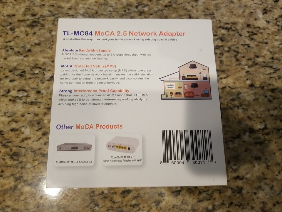 Translite Global Model TL-MC84 MoCA 2.5 Home Networking Adapter *OPEN ...