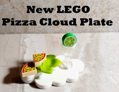 New LEGO Take Out Food Plate Cloud Shaped Pizza Lime Water Glass ...