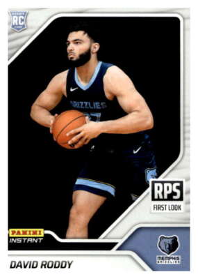 DAVID RODDY RC 2022-23 Panini Instant RPS 1st Look ROOKIE /1200 #20 Gri ...
