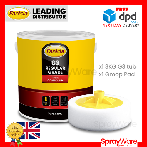 Farecla G3 3KG Rubbing Compound Regular Cutting Paste With 6" Gmop Pad Head | eBay UK
