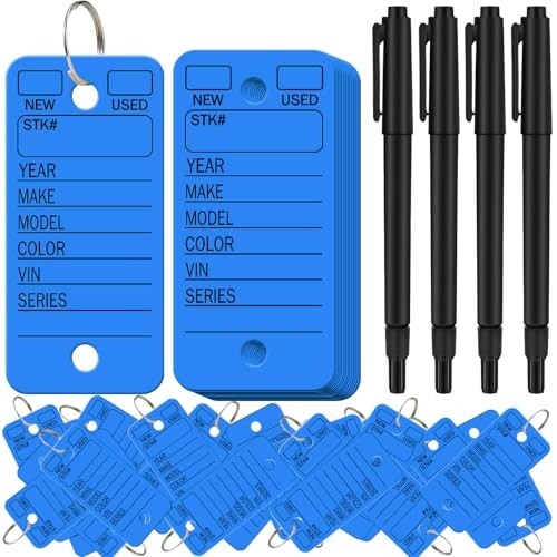 500 Pcs Key Tags with Labels Car Dealership Key Tags with Rings Blank ...