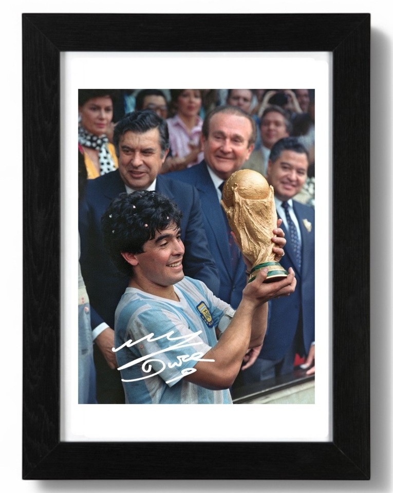 Diego Maradona Signed Autograph PHOTO Pre Print 6x4/A4/ Framed ...