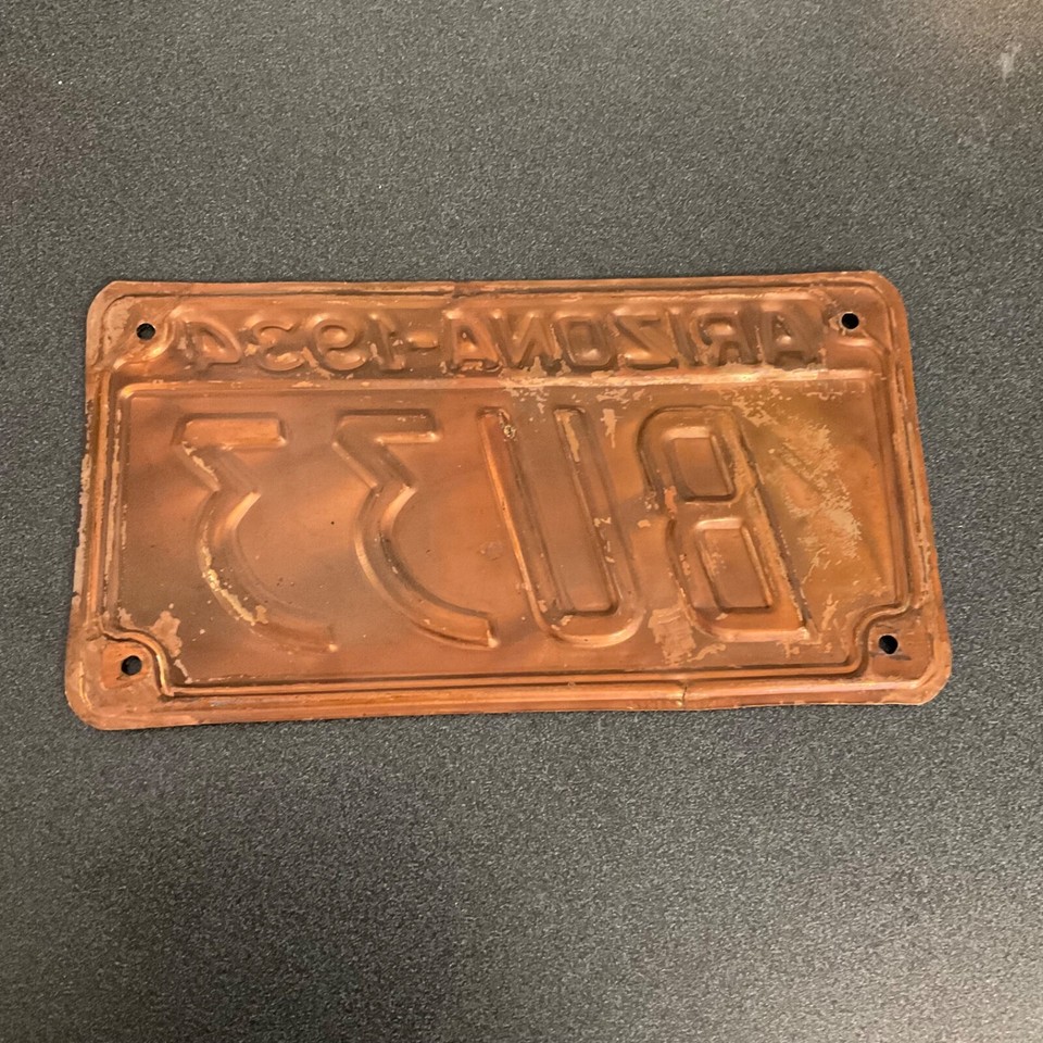 1934 Arizona copper License Plate # BU33 | eBay