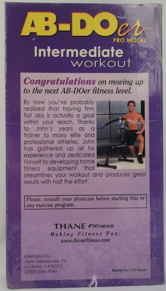 Ab-Doer Pro Model Intermediate Workout Abdominal Aerobics VHS home ...