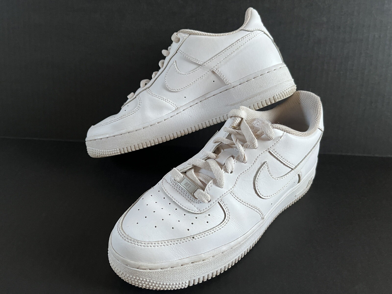 Nike Air Force 1 Youth Size 7Y Women's 8.5 Triple White Leather Shoes ...
