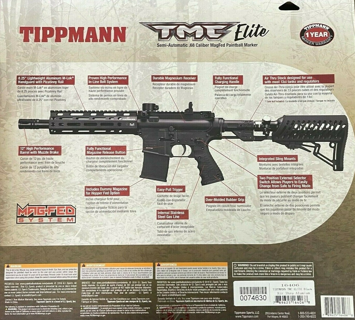 Tippmann TMC Elite Semi-Automatic .68 Caliber Black Paintball Marker 16406 | eBay