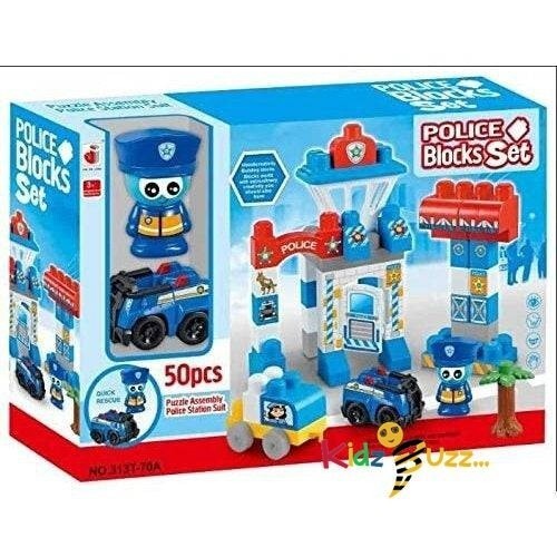 Police Blocks Set 50 pcs Puzzle Assembly Police Station Suits For Kids ...