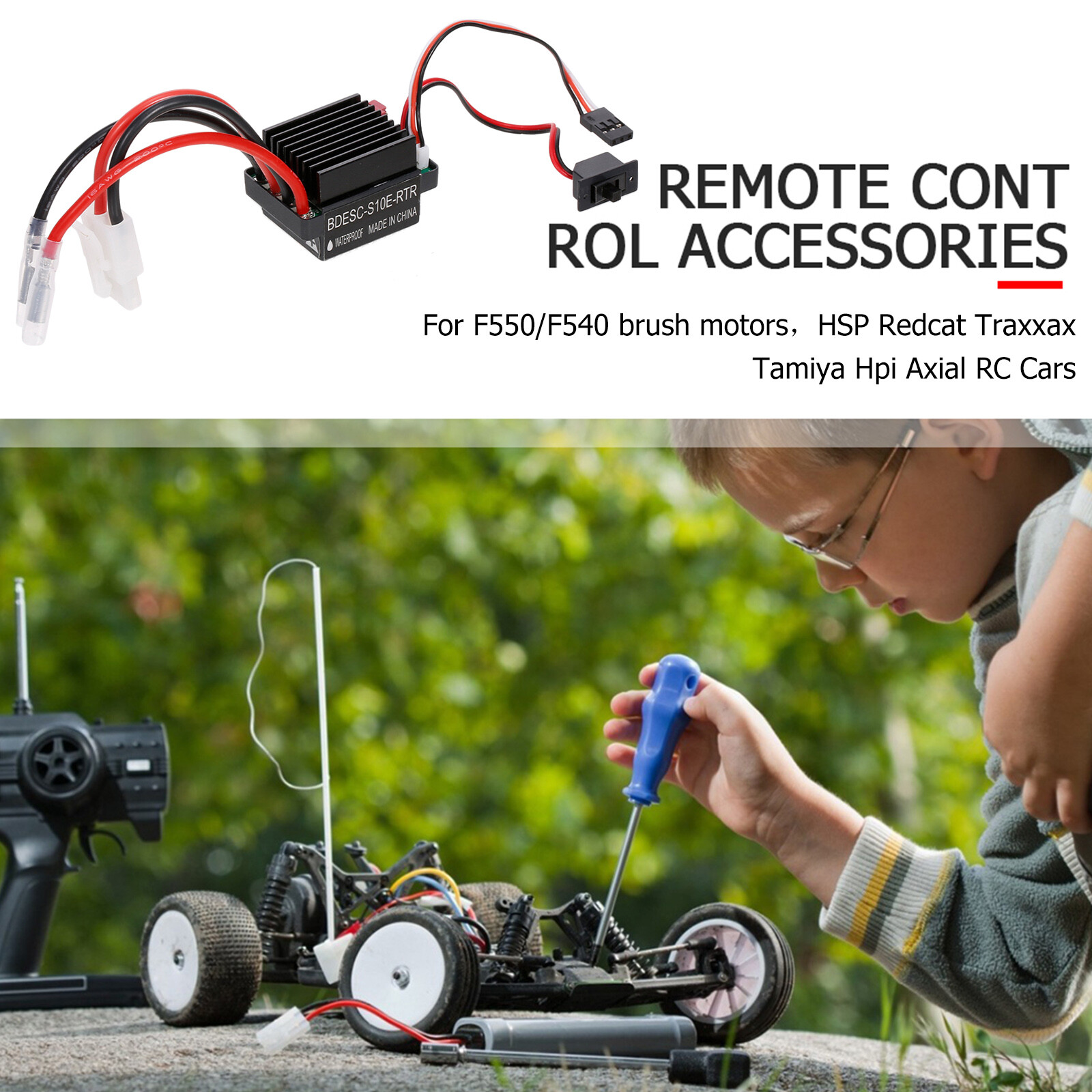 Waterproof 2-Way 320A Brushed ESC for HSP Redcat Traxxax Tamiya Hpi ...