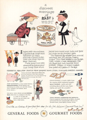 1957 General Foods: Discreet Marriage East and West Vintage Print Ad | eBay