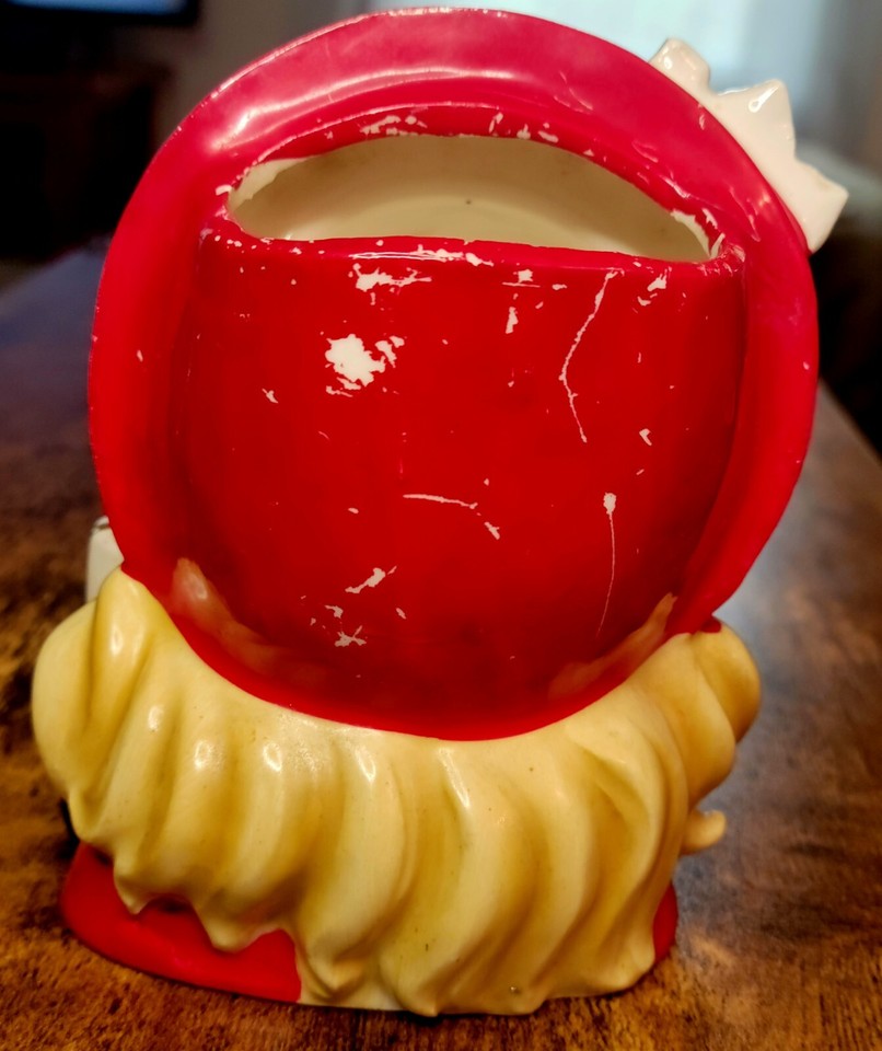 1962 Inarco Christmas Lady Head Vase E-194 Red Dress Hat W/Sprig Of Holly Gift | eBay