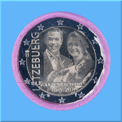 2 Euro Rolle - Münzrolle - Luxemburg 2020 - Geburt von Prinz Charles ...