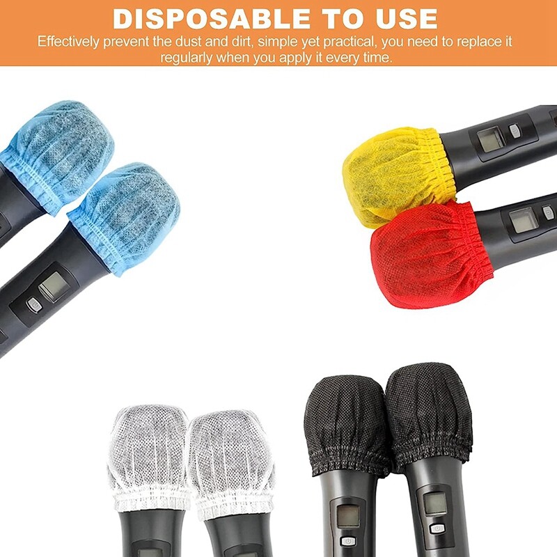 2X(250Pcs Disposable Microphone Cover,Handheld Microphone Windscreen ...