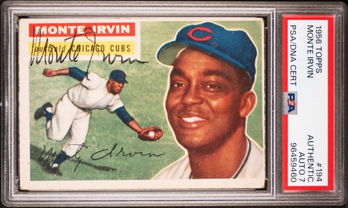 1956 Topps 194 Monte Irvin Signed Autograph HOF PSA DNA Auto 7 | eBay