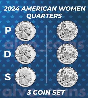 2024 P, D, S AWQ " Patsy Takemoto Mink" BU 3 coins Set. Coins from US ...