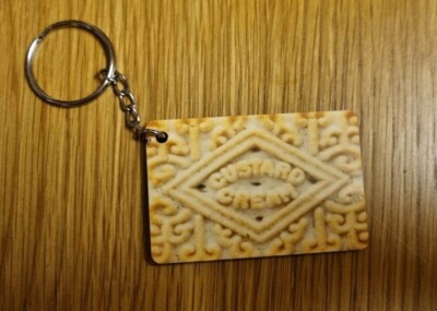 Printed Custom Personalised Custard Cream Biscuit Keyring | eBay