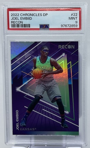 Joel Embiid PSA 9 - 2022 Panini Chronicles Recon Jayhawk Legend ...