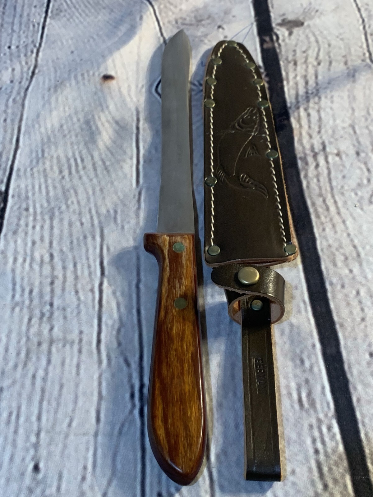 VINTAGE Coles Stainless Steel Blade Knife & Leather Sheath-MADE IN ...