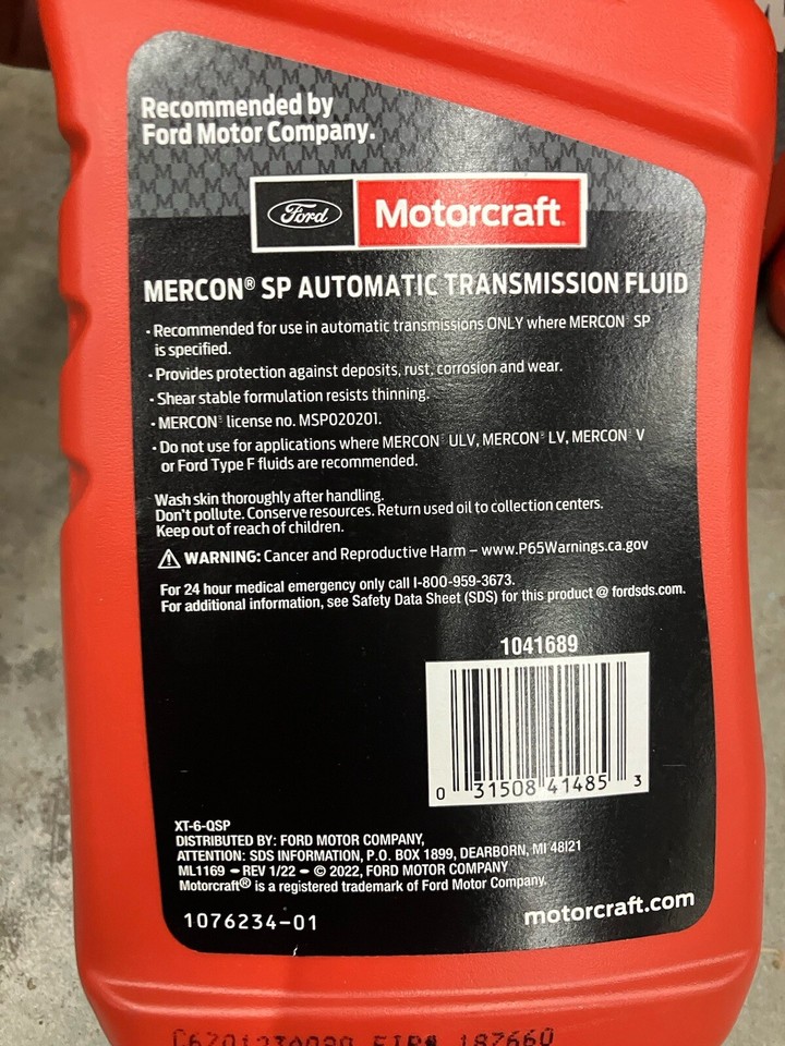MOTORCRAFT Mercon SP Automatic Transmission Fluid - XT-6-QSP -12 ...