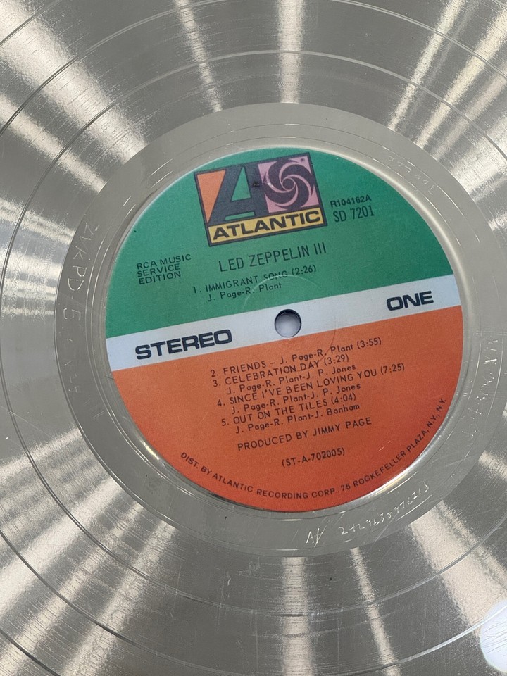 RARE Led Zeppelin lll Atlantic Records * Record * Stereo One FRAMED | eBay