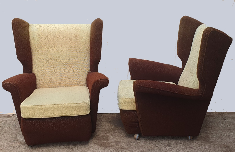 Pair Of Vintage 1950s Moquette G Plan Wing Back Chairs | eBay UK
